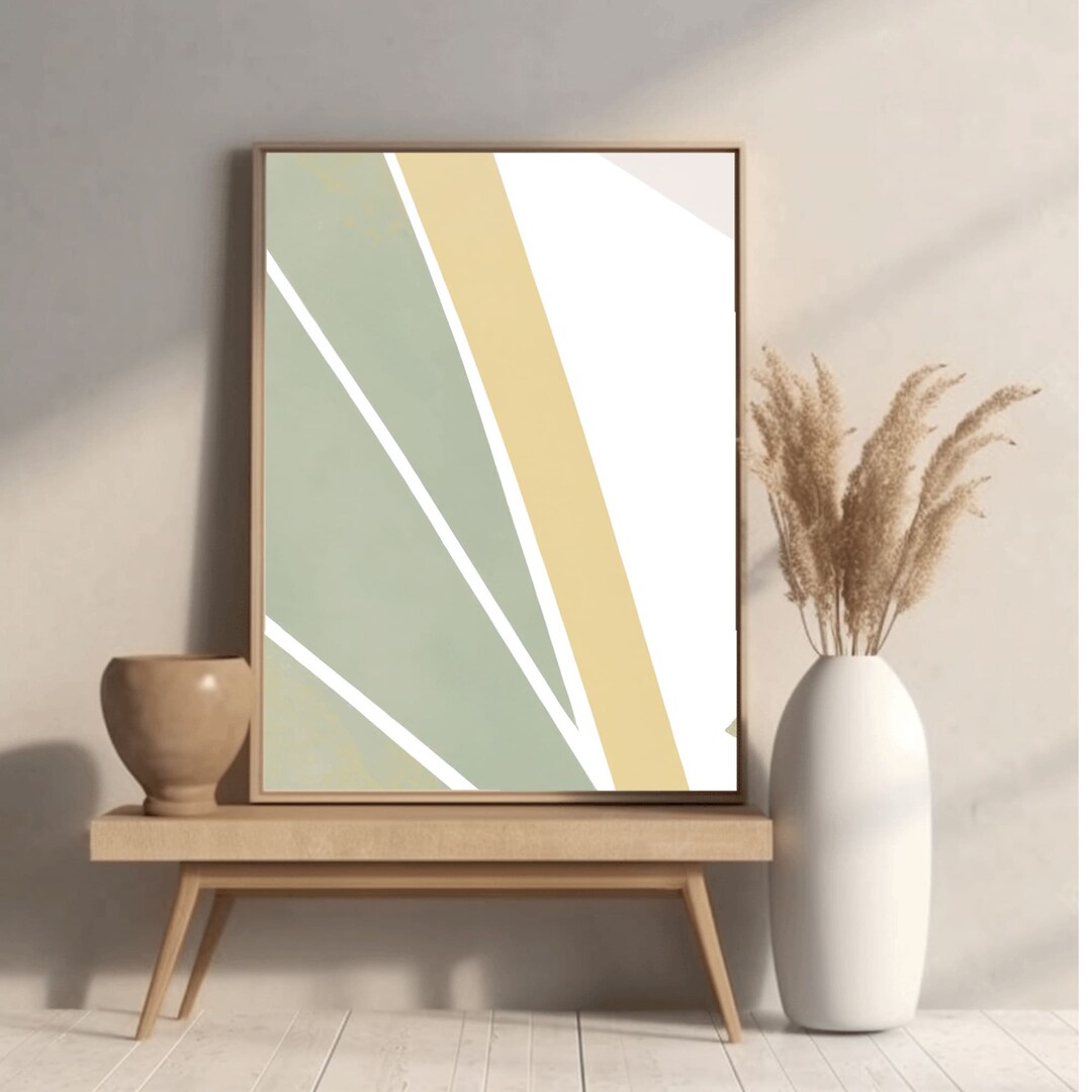 Poster Print - Mint Green Geometric Lines Print - Etsy