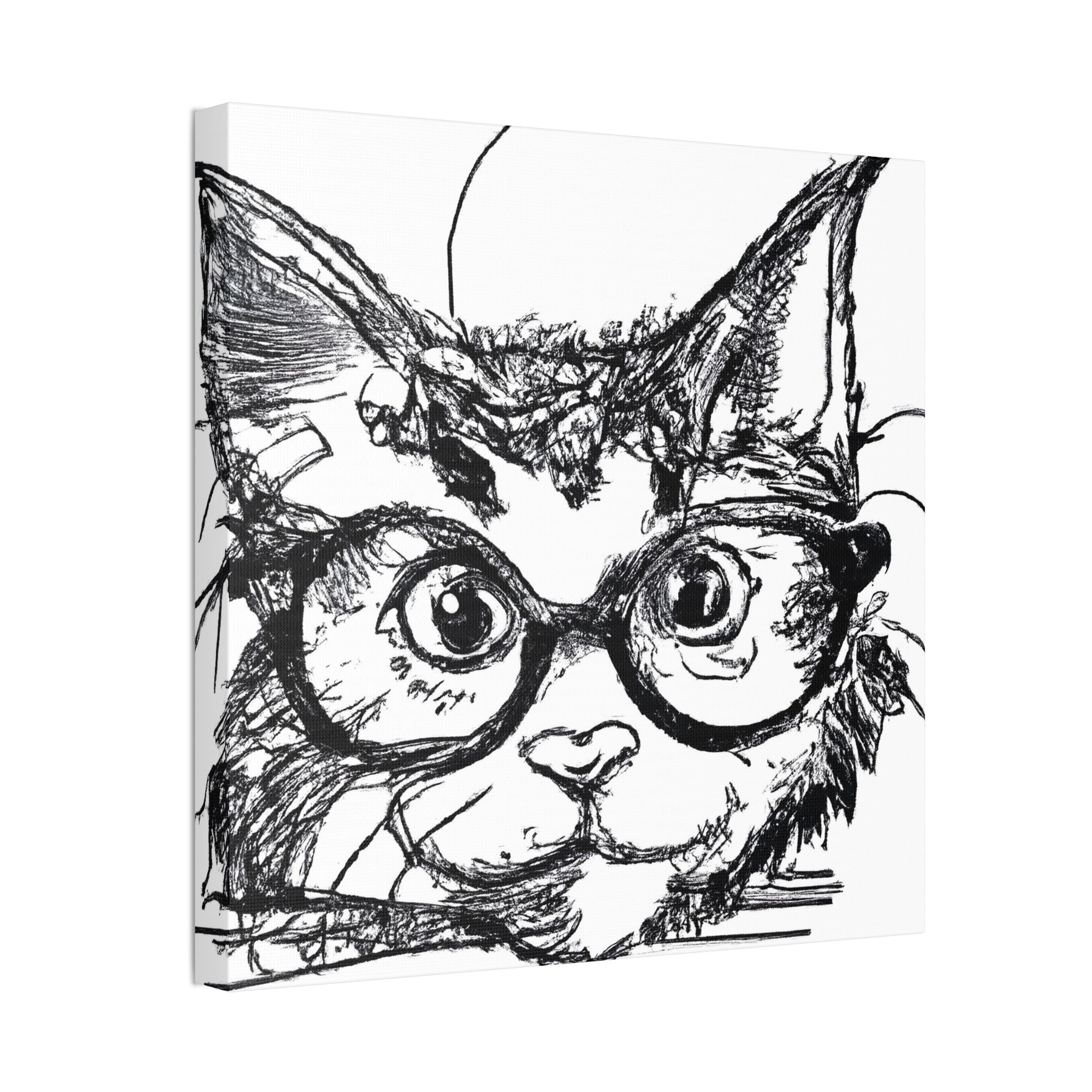 Instant Download Art Print Line Art Intense Cat Artwork - Etsy