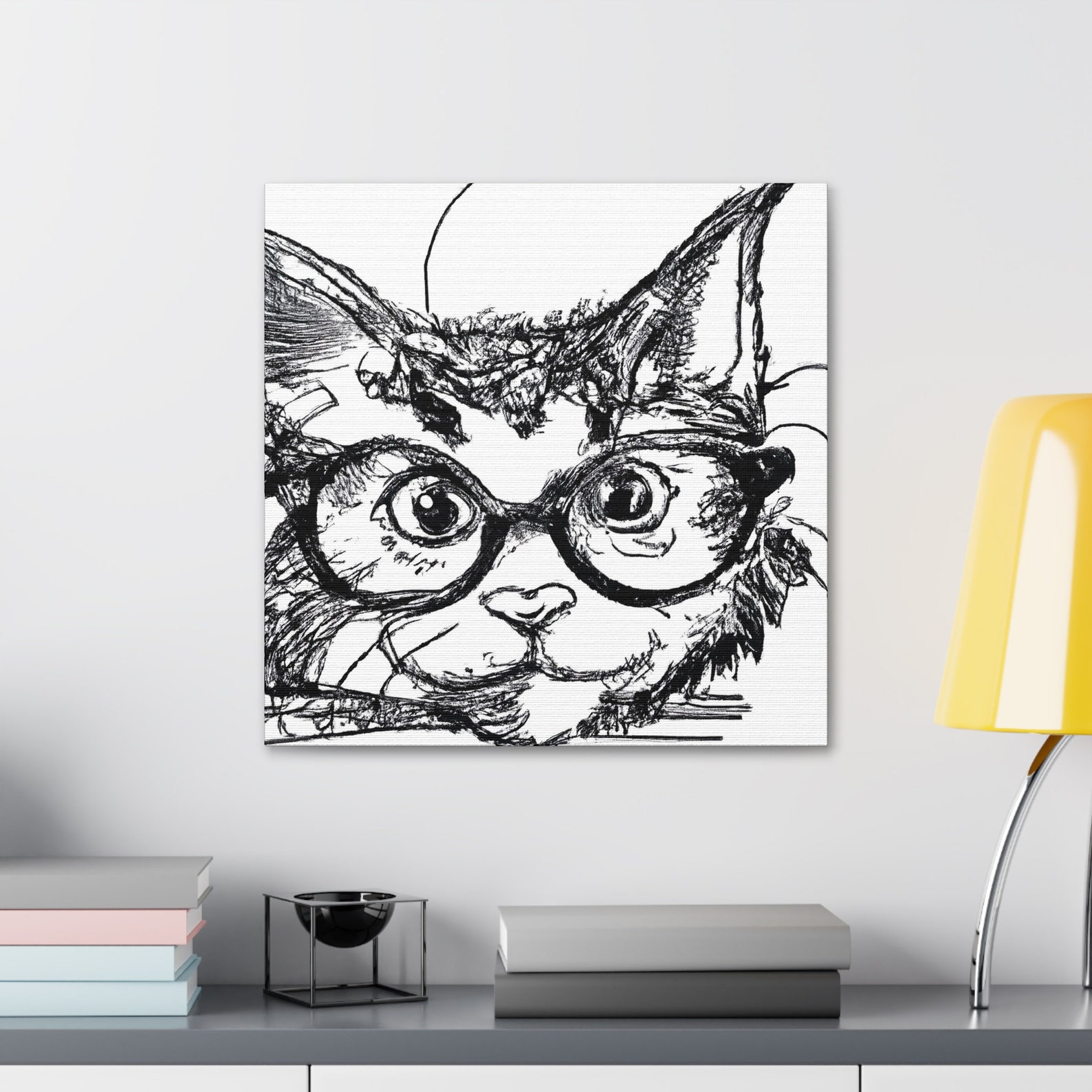 Instant Download Art Print Line Art Intense Cat Artwork - Etsy