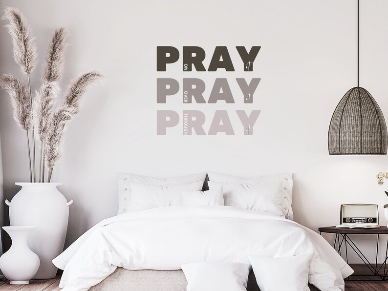 Pray Pray Pray Instant Download Art Illustration Bundle of 20 Colors ...