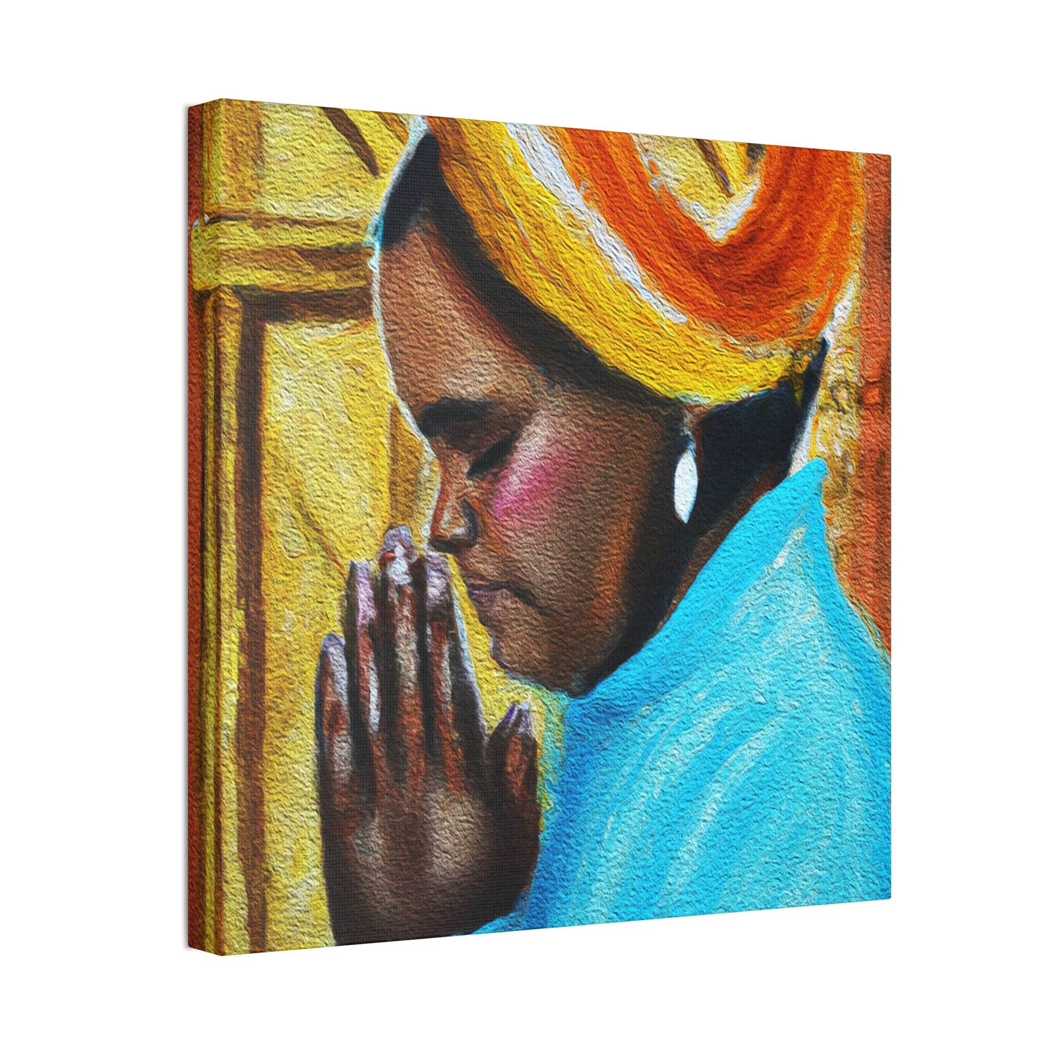 Instant Download Art Print - Woman Praying Colorful Inspirational ...