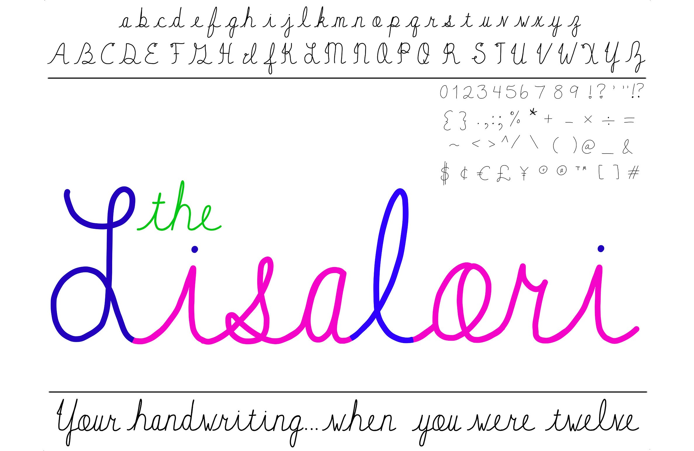 Font Lisa Lori, A Cute Handwritten Hand Drawn Script Font Letter and ...