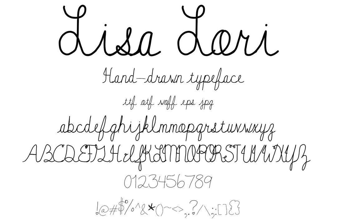 Font Lisa Lori, A Cute Handwritten Hand Drawn Script Font Letter and ...