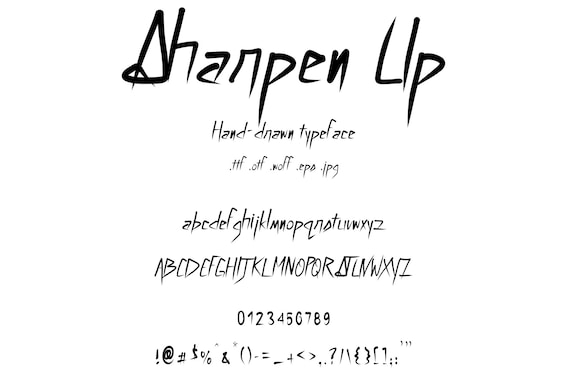 Font: Sharpen Up. an Edgy Character Set With Sharp Edges Like | Etsy