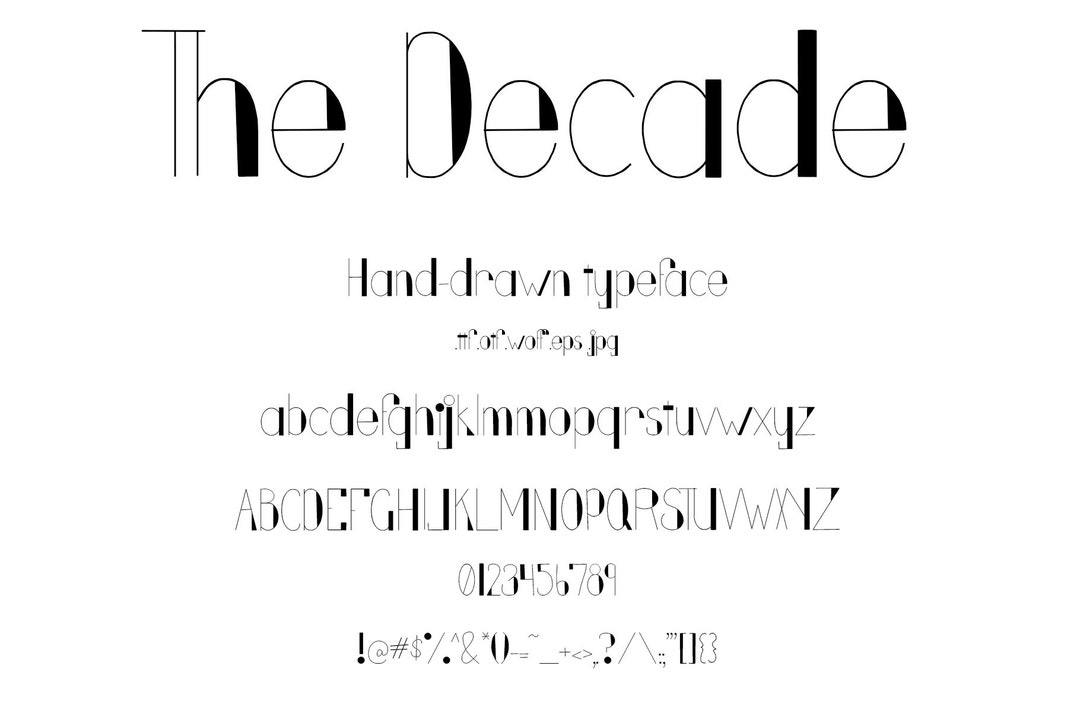 Font "the Decade" A Vintage Art Deco Typeface With a 1920's Style. Hand ...