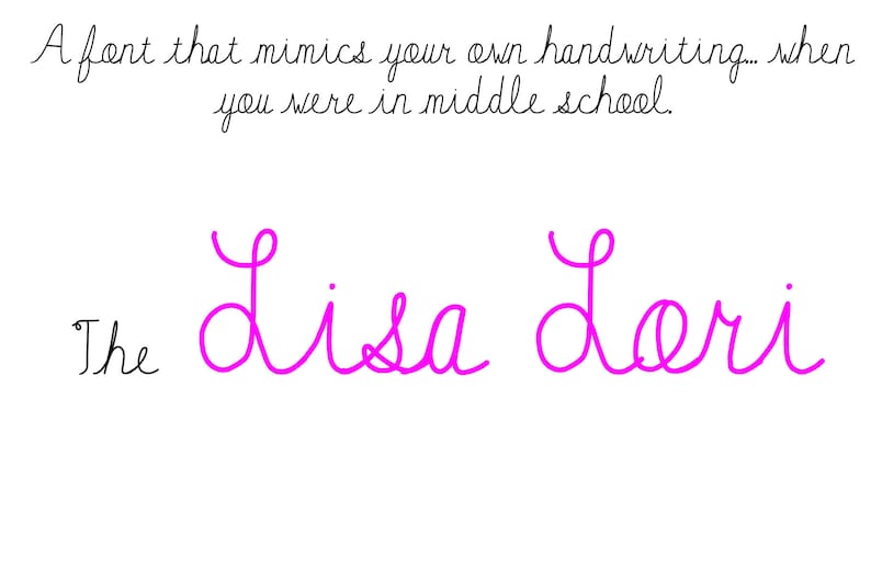 Font Lisa Lori, A Cute Handwritten Hand Drawn Script Font Letter and ...