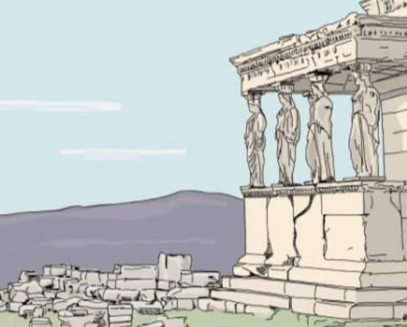Acropolis of Athens, Greece. Ancient Ruins and the Caryatid Porch ...
