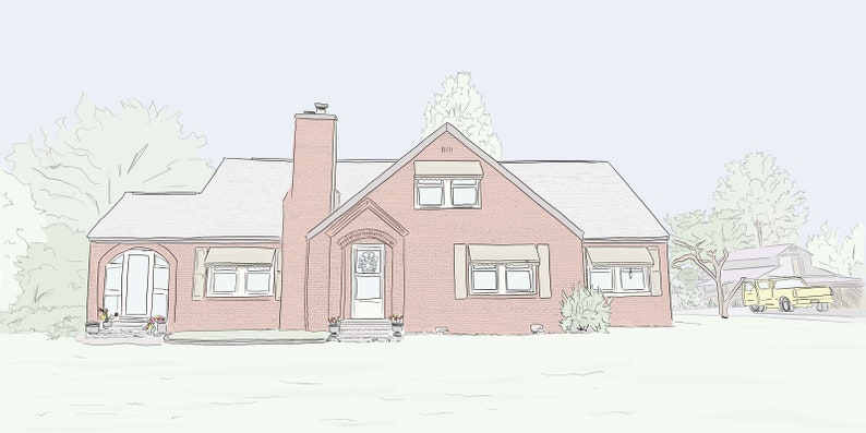 Custom Home Portraits - I Will Draw From Your Photo! Hand Drawn ...