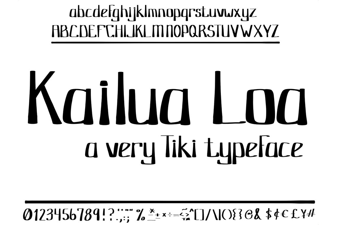 Font Kailua Loa, A Creative Typeface With Tiki, Polynesian, Hawaiian ...