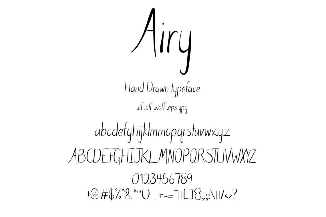 Font Airy, A Creative,modern, Casual Typeface. Hand Drawn With an Air ...