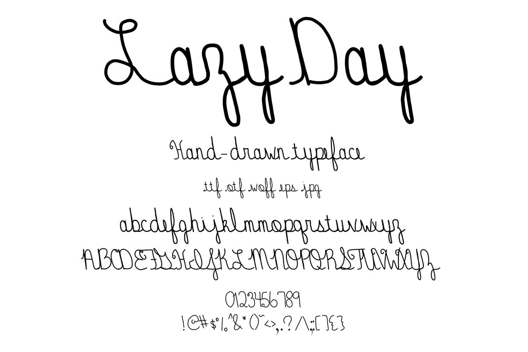 Font Lazy Day, A Casual Relaxed Handwritten, Hand Drawn Script Like ...