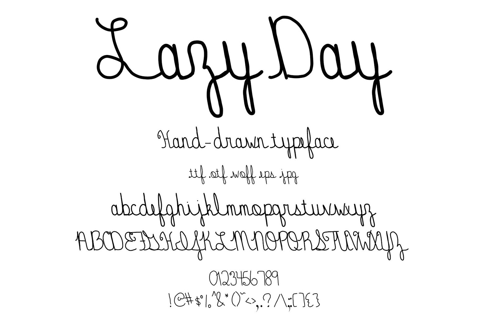 Font Lazy Day, A Casual Relaxed Handwritten, Hand Drawn Script Like ...