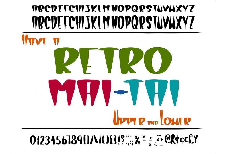 Font Retro Mai Tai, A Creative Typeface With Tiki, Polynesian Hawaiian ...