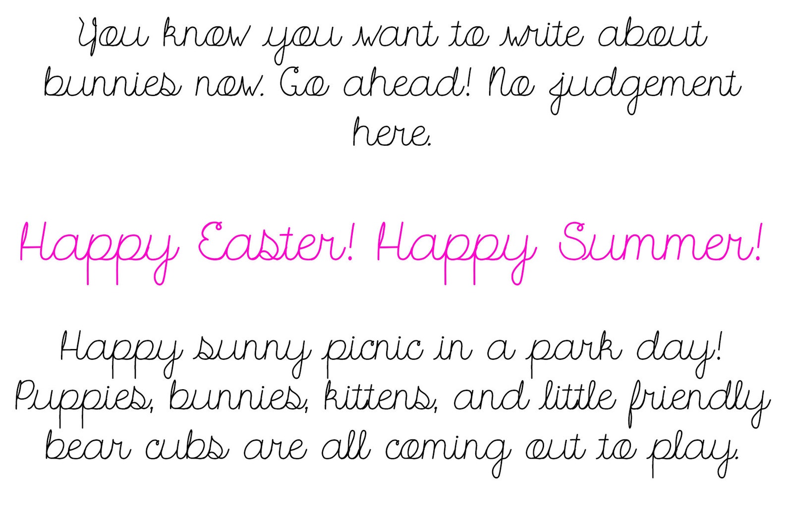Font Happy Day, A Cute Hand Drawn Cursive Script Font Set That Looks ...