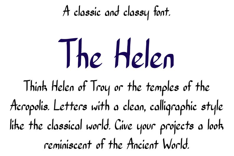 Font Helen. Classic and Classical Theme Contemporary Calligraphy Letter ...