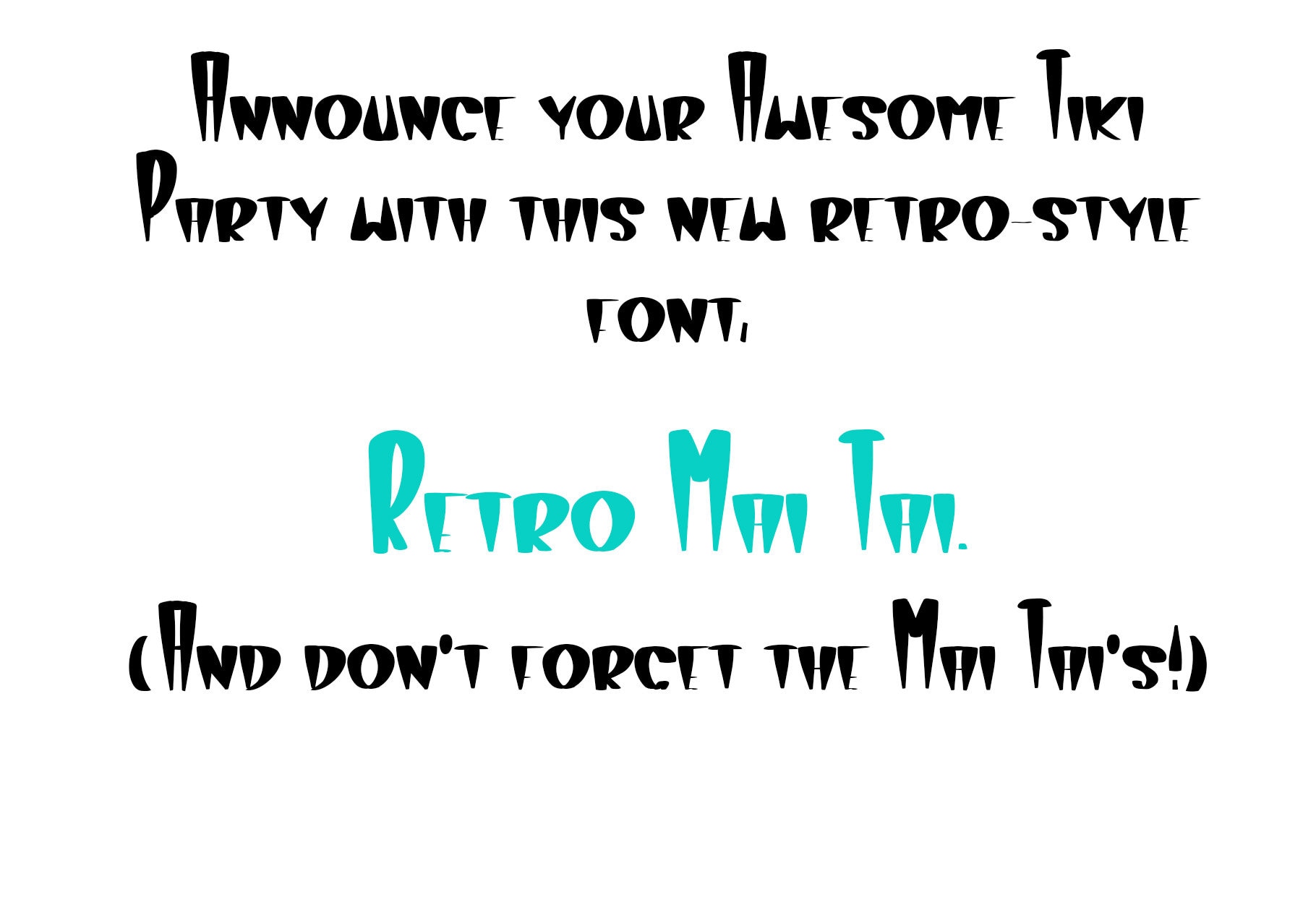 Font Retro Mai Tai, A Creative Typeface With Tiki, Polynesian Hawaiian ...