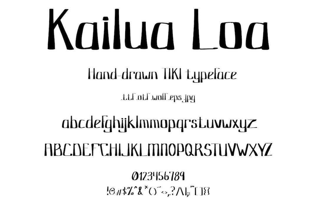 Font Kailua Loa, A Creative Typeface With Tiki, Polynesian, Hawaiian ...