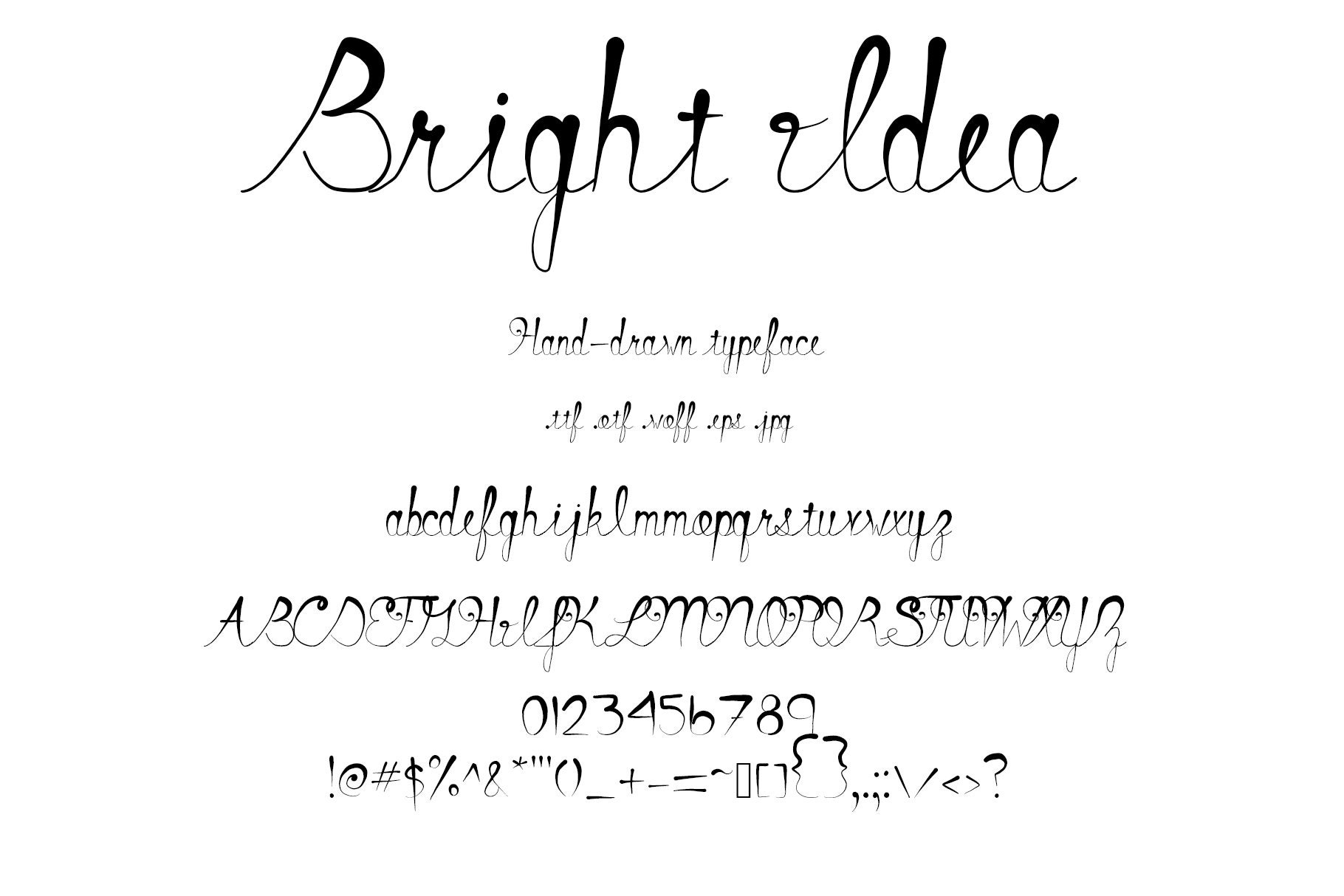 Font Bright Idea, A Cute Handwritten, Hand Drawn Cursive Script Font ...