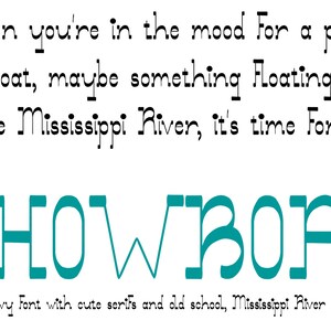 Font Showboat. Cute Typeface Like the Name of a Mississippi Riverboat ...