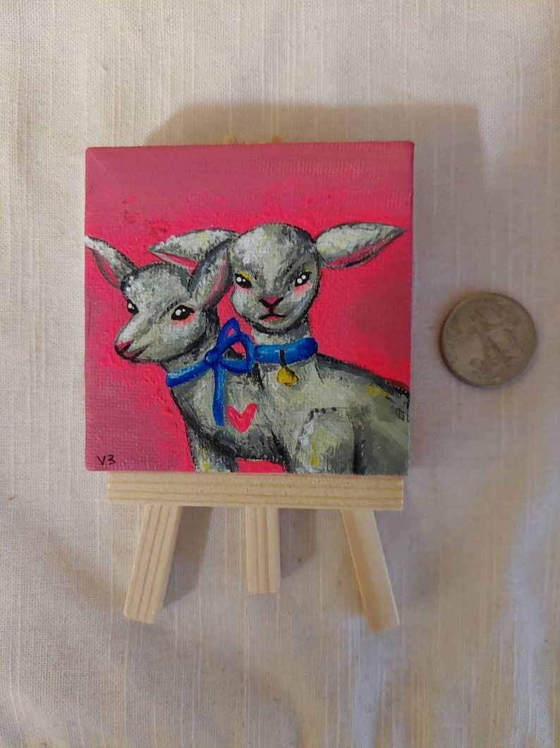 Two Headed Sheep Mini Painting - Etsy
