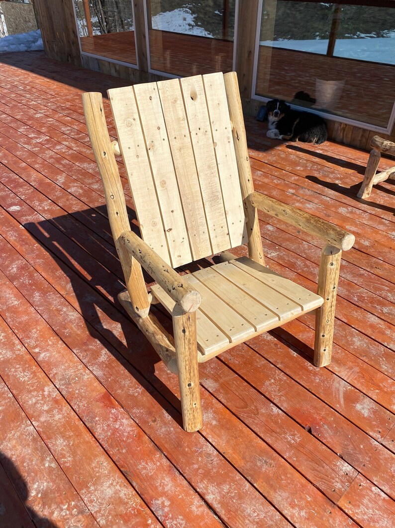 Log Adirondack Chair - Etsy