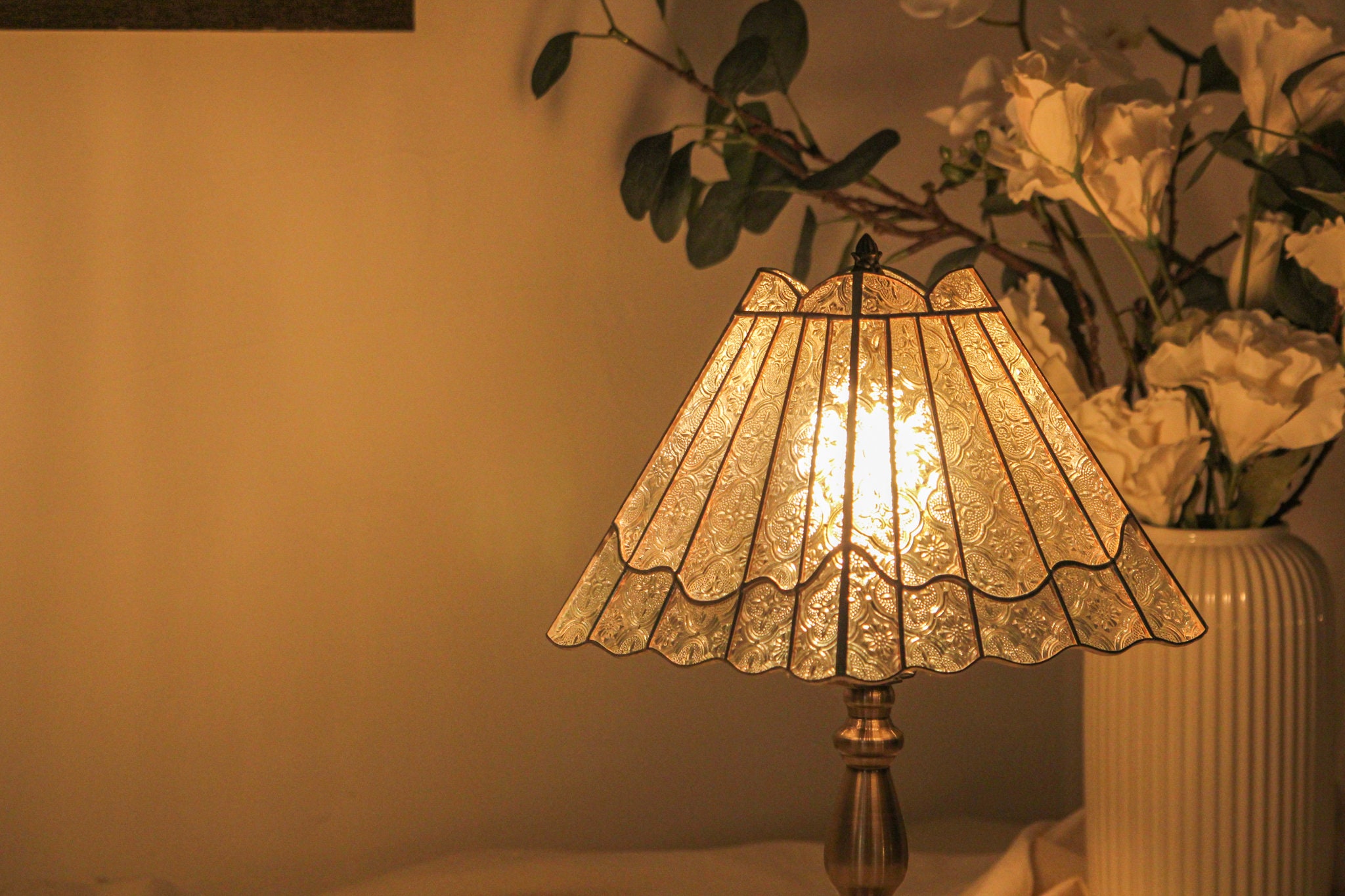 Transparent Clam Stained Glass Table Lamp - Etsy