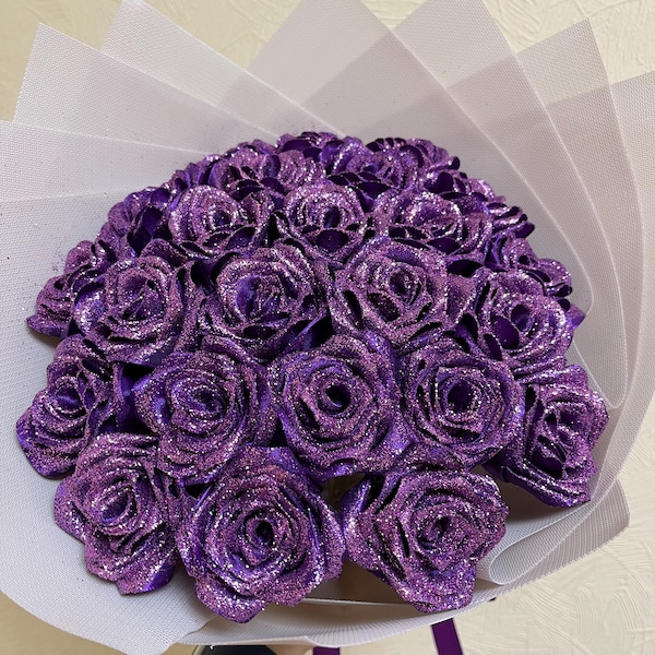 Glitter Roses Bouquet - Etsy