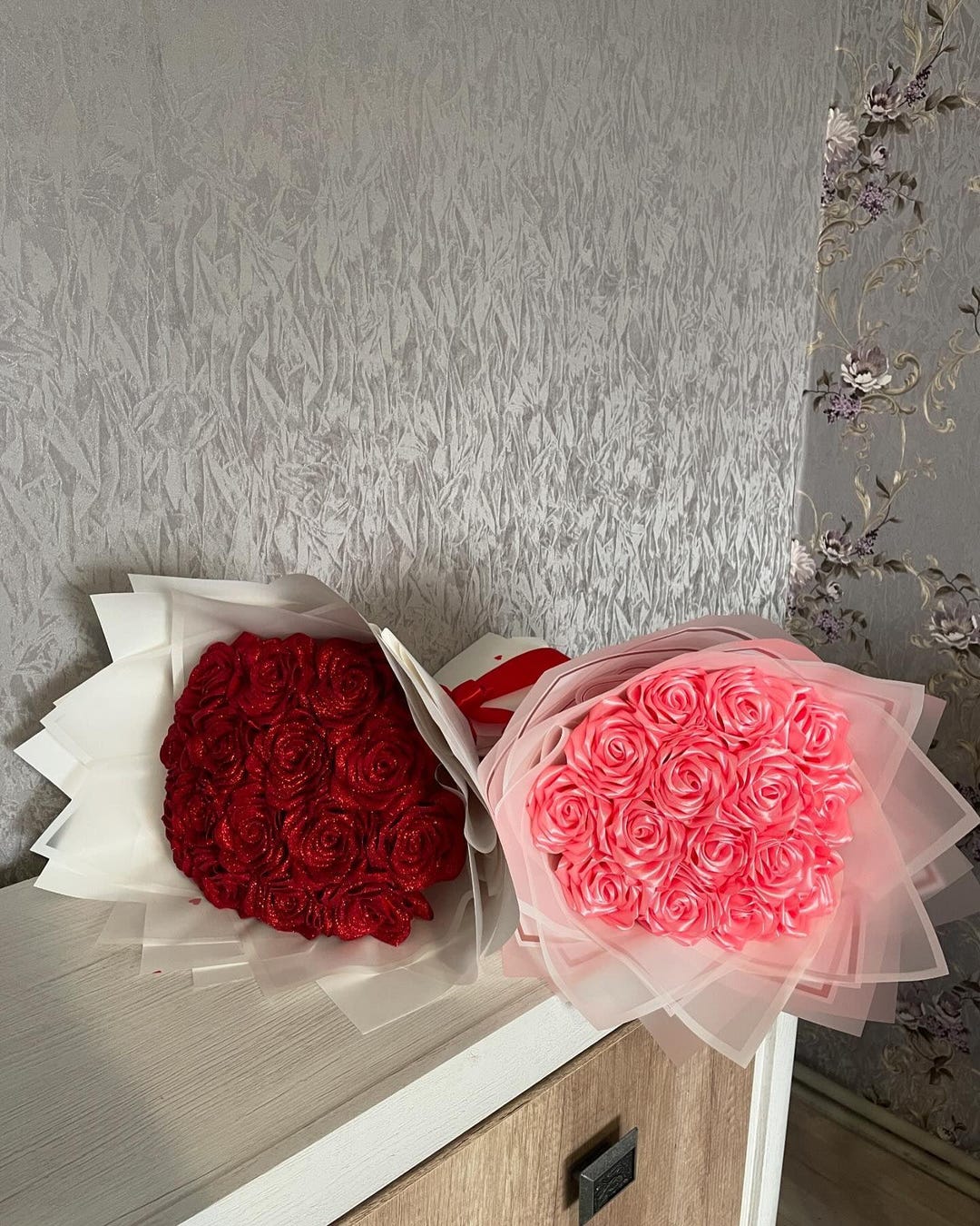 Bouquet of 15 Eternal Roses, Handmade Artificial Flower Bouquet ...
