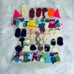Princess Quiet Book, Princess Dressing Room, Felt Princess Doll ...