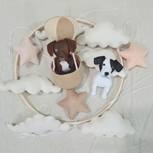 Custom Dog Mobile, Hot Air Balloon Baby Mobile, Personalized Dog Mobile ...