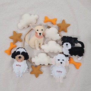 Custom Dog Baby Mobile, Personalized Baby Nursery, Puppy Baby Mobile ...