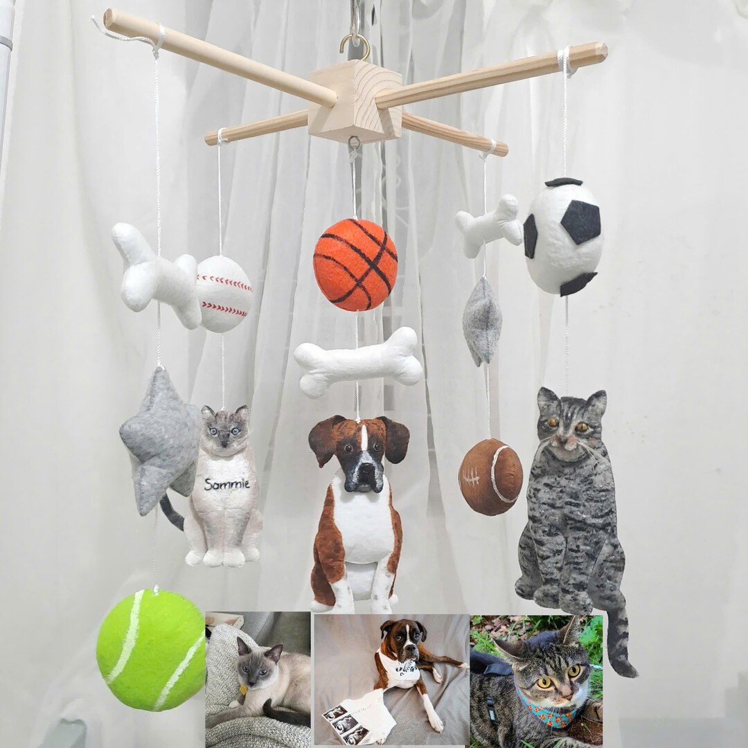 Dog Mobile for Nursery, Custom Dog Baby Mobile, Personalized Baby ...