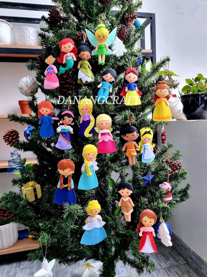 Princess Ornaments Felt Princess Ornaments Christmas - Etsy