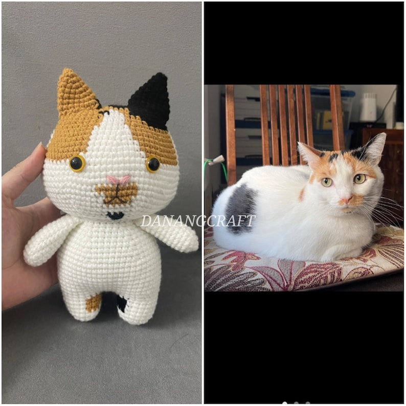 Custom Cat Plush, Custom Crochet Cat, Cat Stuffed Animal, Cat ...