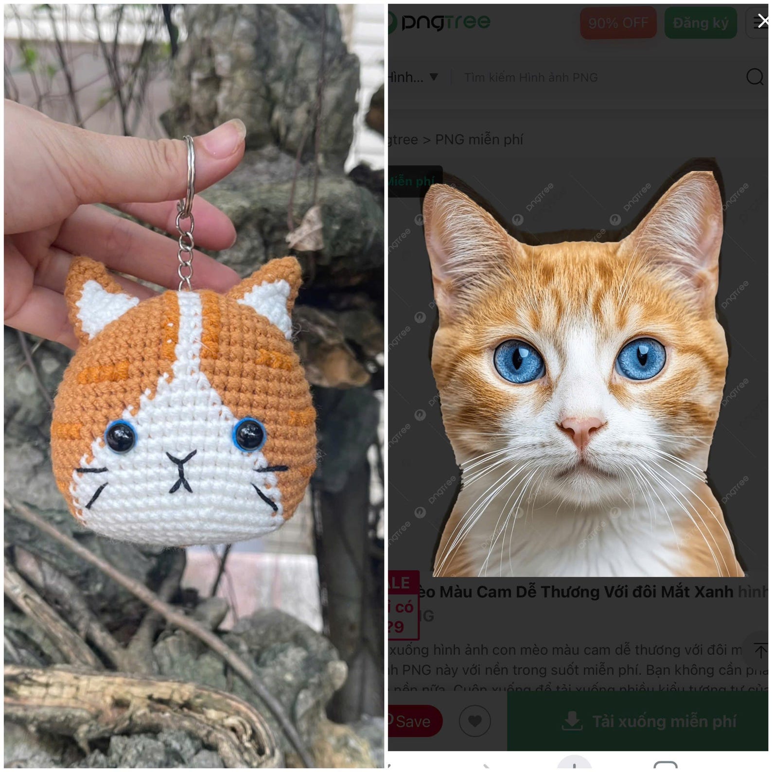 Custom Cat Keychain, Cat Bag Charm, Custom Crochet Cat, Cat Head ...