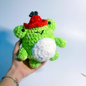Crochet Strawberry Frog, Christmas Frog Crochet, Strawberry Frog Plush ...