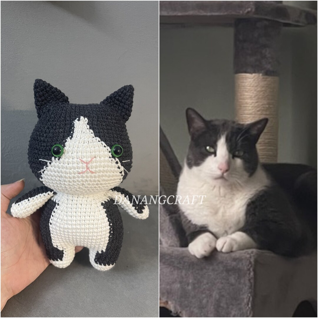 Custom Cat Plush, Custom Crochet Cat, Cat Stuffed Animal, Cat ...