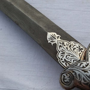 Old Vintage Mughal Indo-persian South Indian Silver Damacened Blade ...