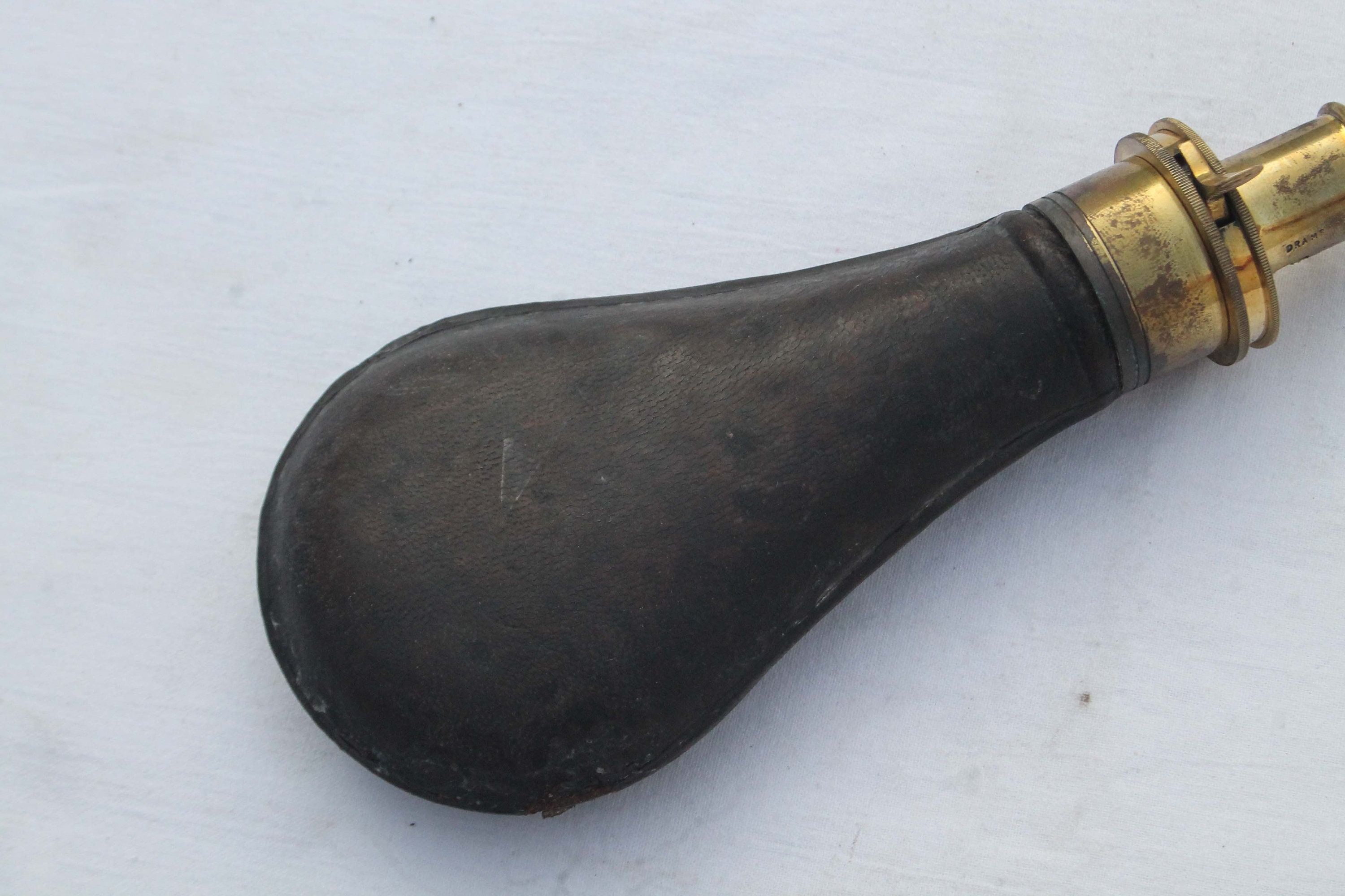 19TH C. English Replica Black Leather Sheath Gun Powder Flask - Etsy