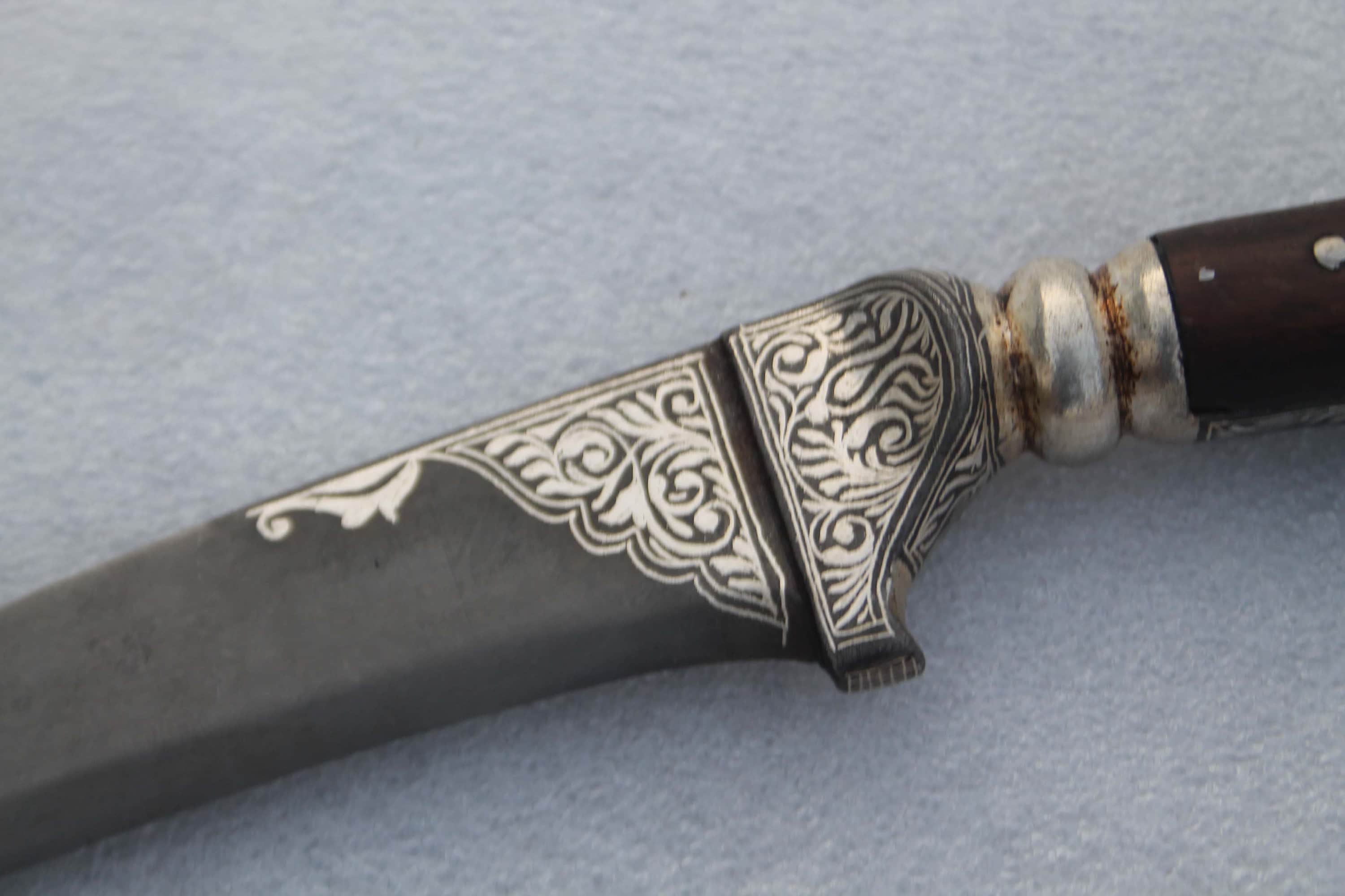 Indo-persian Mughal Islamic Rajput Silver Damascened Khanjar/ Kard ...