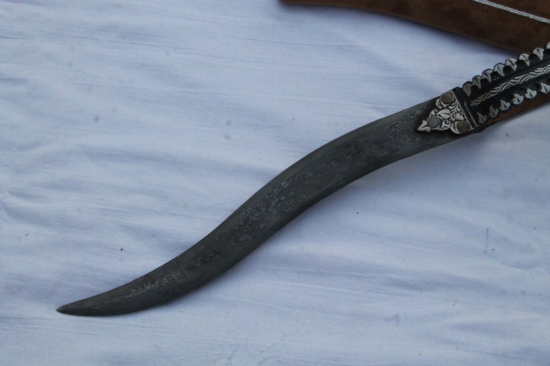 Vintage Mughal Indo-persian South Indian Silver Damacened Curve Blade ...