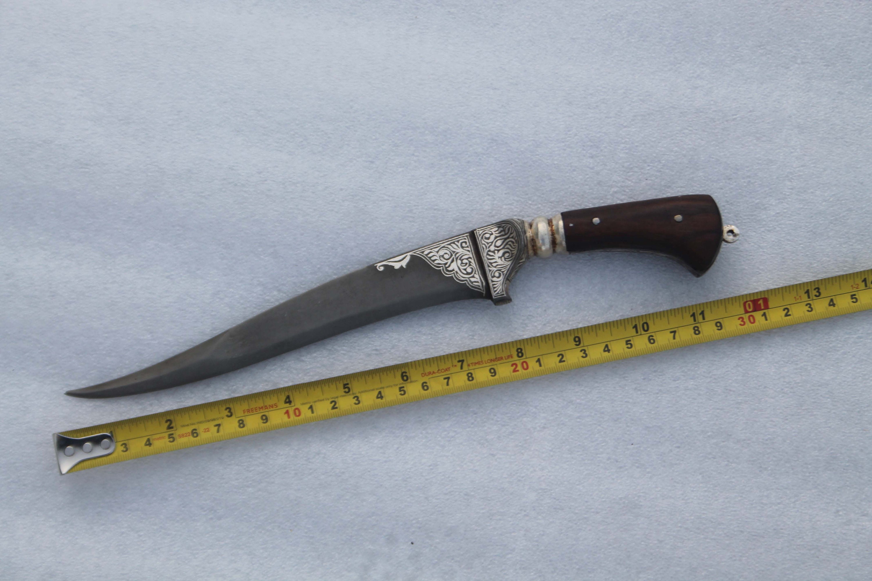 Indo-persian Mughal Islamic Rajput Silver Damascened Khanjar/ Kard ...