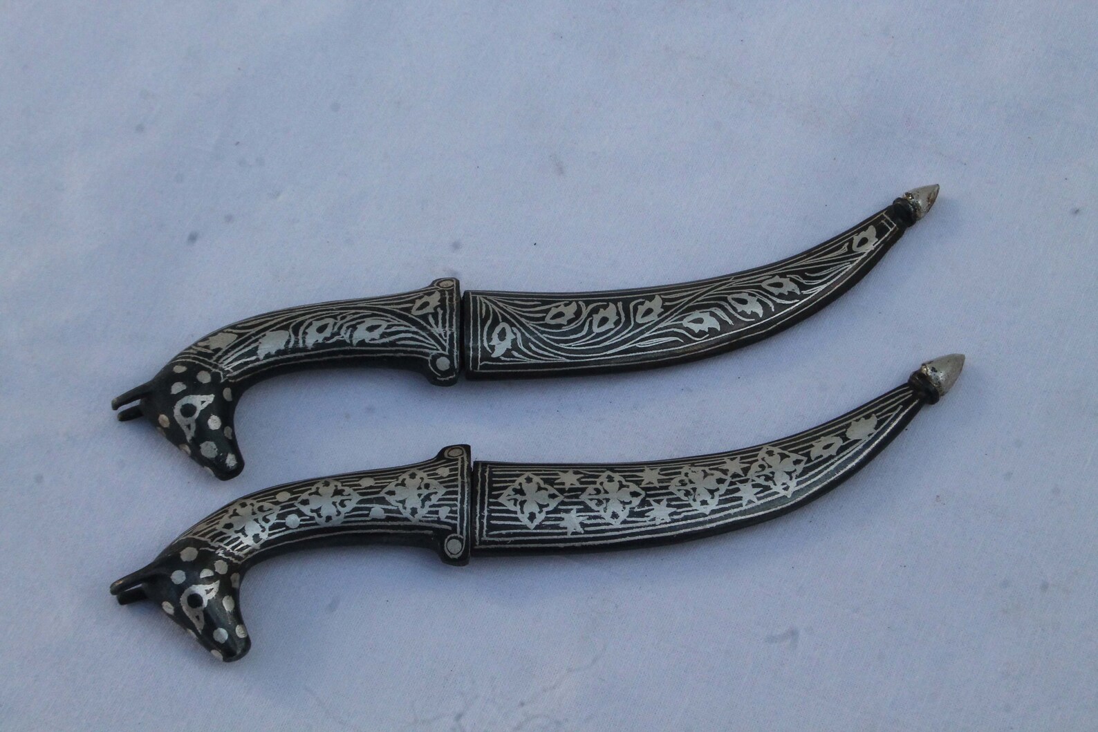 V.very fine Maughal pair of silver inlaid wedding dagger/ | Etsy