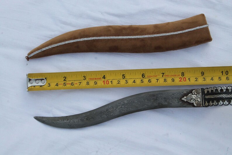 Vintage Mughal Indo-persian South Indian Silver Damacened Curve Blade ...