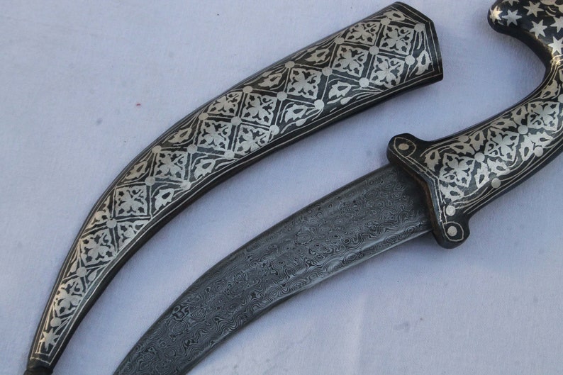 Old Vintage Maughal Silver Inlaid Wedding Dagger Khanjar Knife | Etsy