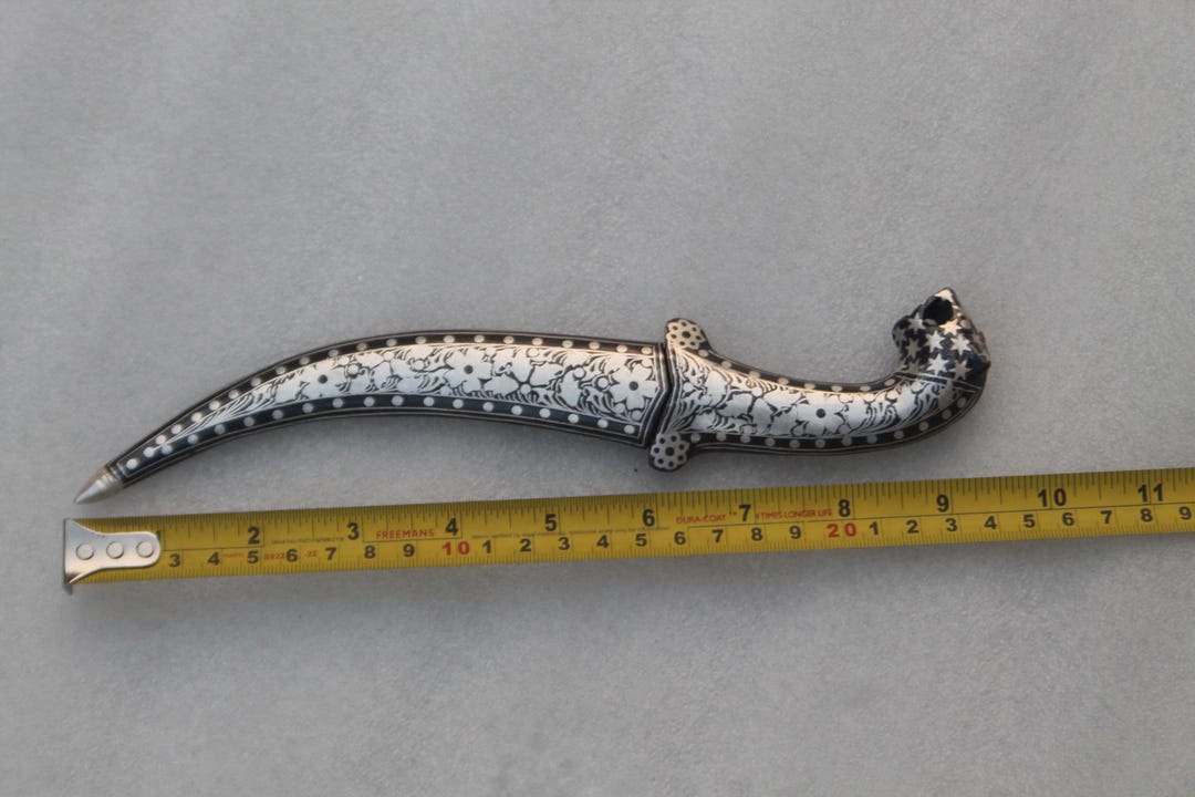 Old Vintage Maughal Indo-persian Silver Inlaid Dagger Khanjar Knife ...