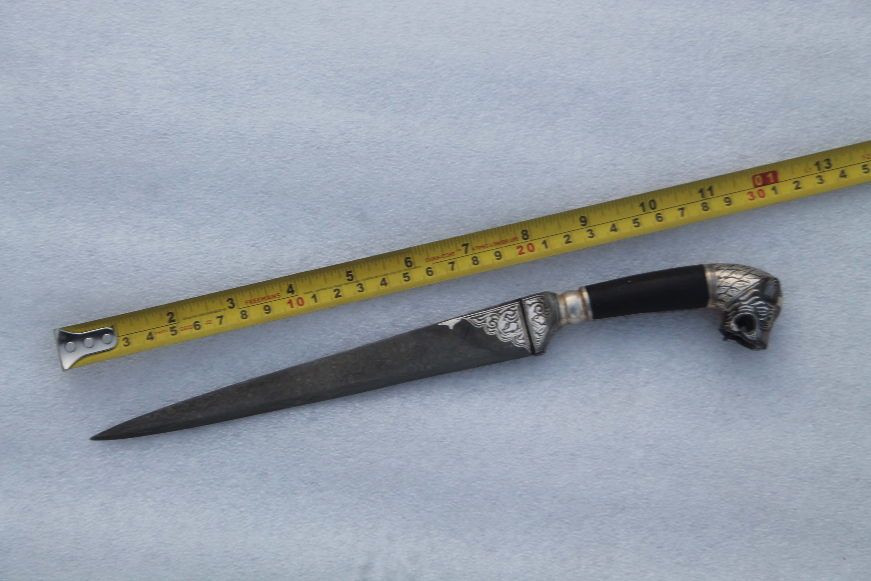 Mughal Indo-persian Sikh Kaur Kard Dagger Lion Head Handle Knife ...