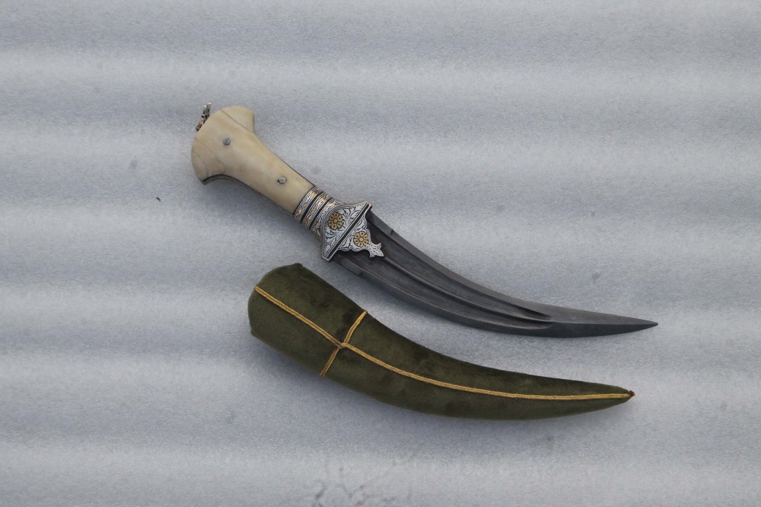 Indo-persian Mughal Islamic Ottoman Gold & Silver Damascened Jambiya ...