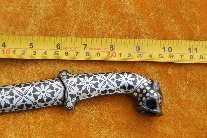 Old Vintage Maughal Silver Inlaid Wedding Dagger Khanjar Knife Lion ...