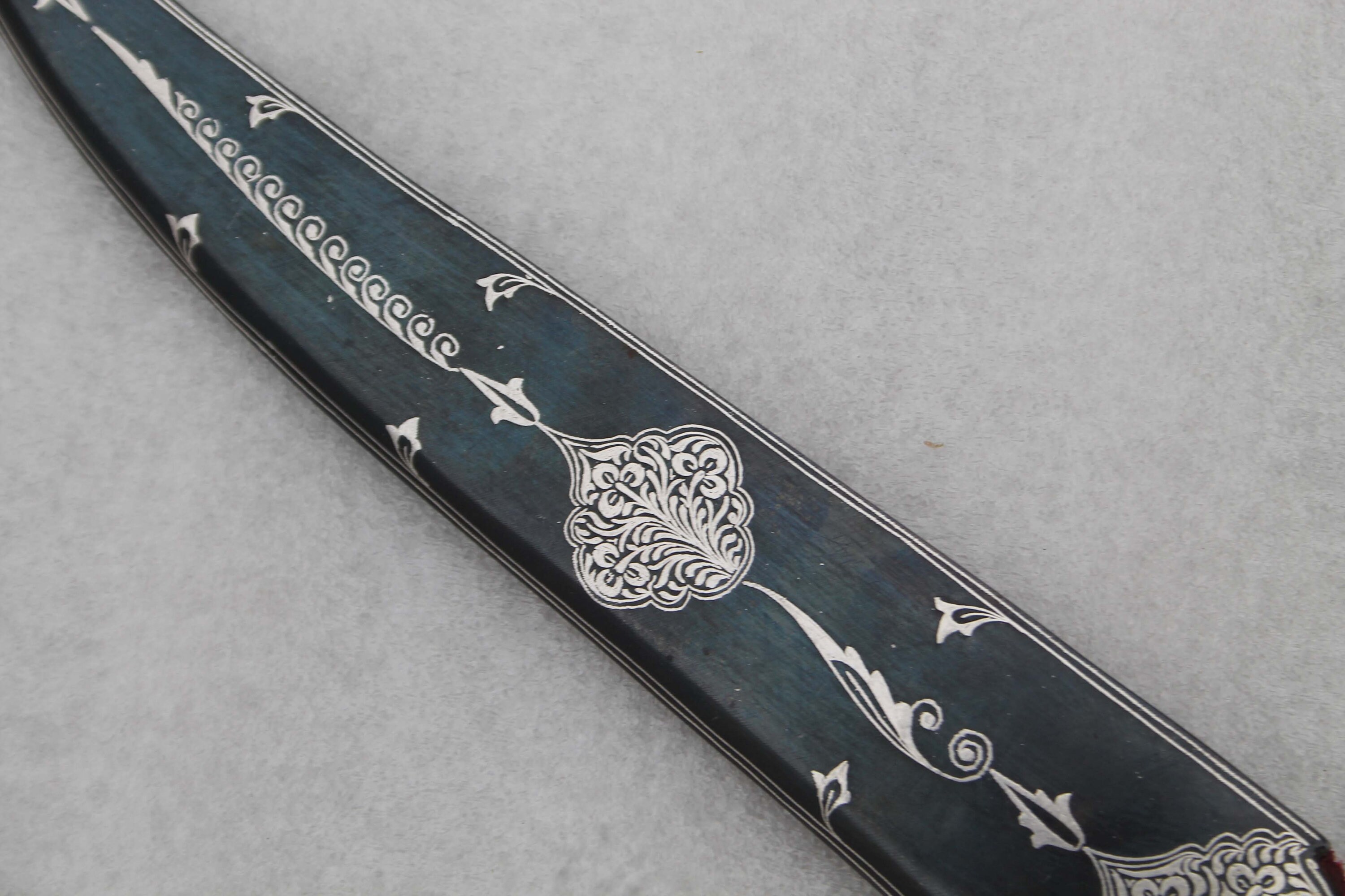 Maughal Indo-persian Ottoman Silver Inlaid Pesh-kabz Kard - Etsy